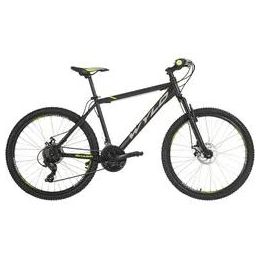 Mountainbike WYLD "Mountainbike Hardtail 26'' Sharp Schwarz-Gr&uuml;n 21 G&auml;nge RH 46 bzw. 51cm" Gr. 46, schwarz (schwarz, schwarz), Fahrr&auml;der, Herren, 46cm, 26 Zoll (66,04cm) hinten: 26 Zoll (66,04cm)