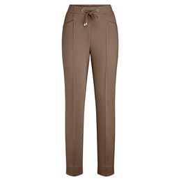 Peter Hahn - Kn&ouml;chellange Slim Fit-Jersey-Hose, braun, Gr. 38 / S
