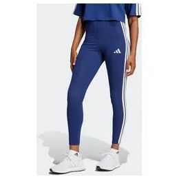 Trainingstights Adidas SPORTSWEAR "ESSENTIALS 3-STREIFEN COTTON", Damen, Gr. M, N-Gr, blau (dunkelblau, wei&szlig;, normal, gr.), Obermaterial: 90% Baumwolle, 10% Elasthan, Hosen, sportlicher Look mit 3-Streifen, aus Baumwolle und Elasthan