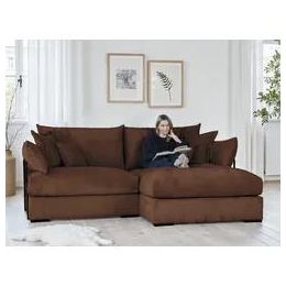 Ecksofa Home Affaire "Casa XL L-Form, B: 190 cm", terracota, B:190cm T:187cm, 100% Polyester, Sofas, Ecksofa, 4 Zierkissen, Mega-Sofa, in Cord oder Chenille-Struktur, Federkern