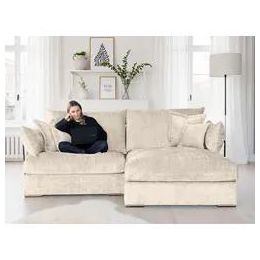 Ecksofa Home Affaire "Casa XL L-Form, B: 190 cm", beige, B:190cm T:187cm, 100% Polyester, Sofas, Ecksofa, 4 Zierkissen, Mega-Sofa, in Cord oder Chenille-Struktur, Federkern
