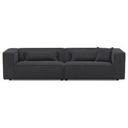 3-Sitzer "PIARA, Couch mit Kedernaht, Sofa in Cord, Leinenoptik o. Strukturstoff", anthrazit, B:275cm H:66cm T:101cm, 100% Polyester, LeGer Home by Lena Gercke, Sofas, schwarze F&uuml;&szlig;e, bequemer Sitzkomfort