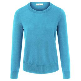 Peter Hahn - Rundhals-Pullover aus 100% SUPIMA -Baumwolle, t&uuml;rkis, Gr. 40 / M - Baumwolle