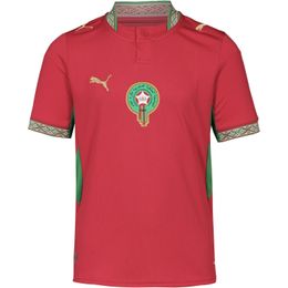 Puma WM 2026 Marokko Heim Teamtrikot Kinder - Gr&ouml;&szlig;e 140 - rot
