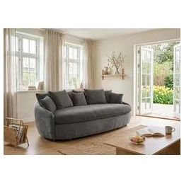 Big-Sofa COTTA "Aruba", dunkelgrau, anthrazit, B:238cm H:79cm T:140cm, Luxus-Microfaser (100% Polyester); Microfaser-Feinstruktur (pflegeleichte Microfaser, mit feiner Struktur, 100% Polyester), Sofas, Big-Sofa, gem&uuml;tliches Megasofa in XXL in organischer Form mit vielen Kissen