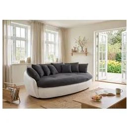 Big-Sofa COTTA "Aruba", schwarz, wei&szlig;, B:238cm H:79cm T:140cm, Luxus-Microfaser (100% Polyester); Microfaser-Feinstruktur (pflegeleichte Microfaser, mit feiner Struktur, 100% Polyester), Sofas, Big-Sofa, gem&uuml;tliches Megasofa in XXL in organischer Form mit vielen Kissen