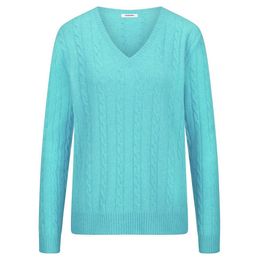 Peter Hahn - V-Pullover aus 100% Kaschmir, t&uuml;rkis, Gr. 44 / L - Kaschmir
