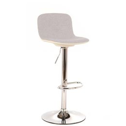 Pharao24.de Barst&uuml;hle in Hellgrau Webstoff h&ouml;henverstellbar (2er Set)