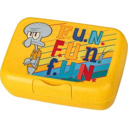 Koziol Candy L SpongeBob Squidward Lunchbox mit Trennschale 19 x 13,5 x 6,5 cm organic honey yellow - Lebensmittelbeh&auml;lter / Vorratsdosen