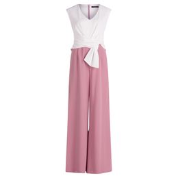 Jumpsuit Vera Mont "Jumpsuit mit weitem Bein", Damen, Gr. 38, EURO, rosa (patch ros&eacute;, wei&szlig;), Obermaterial: 95% Polyester PES. 5% Elasthan EL., Overalls Jumpsuit