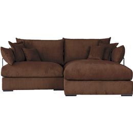 Ecksofa Home Affaire "Casa XL L-Form, Breite 190 cm", terracota, B:190cm T:187cm, 100% Polyester, Sofas, Ecksofa, Mega-Sofa, Cord oder Chenille-Struktur w&auml;hlbar, mit Federkern