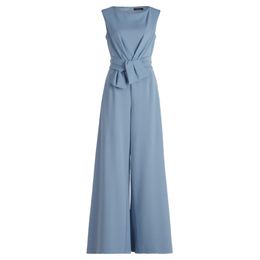 Jumpsuit Vera Mont "Jumpsuit mit weitem Bein", Damen, Gr. 44, EURO, blau (light steel blau), Obermaterial: 95% Polyester PES. 5% Elasthan EL., Overalls Jumpsuit