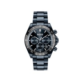 Chronograph BOSS "HERO 2.0", blau, dunkelblau, Armbanduhren, Herren, Chronograph, Quarzuhr, Armbanduhr, Herrenuhr, Edelstahlarmband, analog, Tag