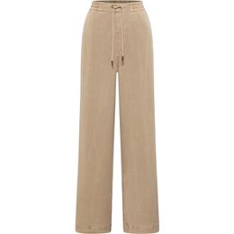 5-Pocket-Hose Mustang "Damen Style Mirabelle", Damen, Gr. 36, 3140 beige, Web, 100% Lyocell, unifarben, weit, Hosen 5-Pocket-Hose