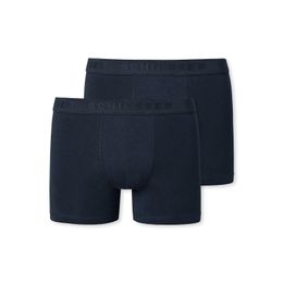 Boxershorts Schiesser "Boxershort 2er Pack", Jungen, Gr. 152, blau (dunkelblau), Obermaterial: 95% Baumwolle CO. 5% Elasthan EL., Unterhosen Boxershorts