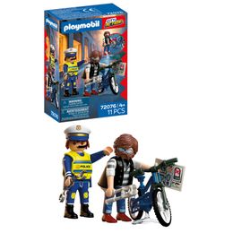Konstruktions-Spielset Playmobil "Fahrradraub (72076), City Action", bunt, Spielbausteine, Kinder, Kunststoff, Konstruktions-Spielset, Made in Europe
