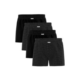 Webboxer Seidensticker "Web-Boxershorts 4er Pack", Herren, Gr. L, schwarz, Obermaterial: 100% Baumwolle CO., Unterhosen Webboxer