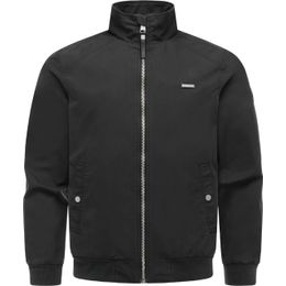 Outdoorjacke Ragwear "Outdoorjacke Izzyk YOUMODO", Herren, Gr. XL, schwarz, Obermaterial: 65% Baumwolle CO. 35% Polyester PES. Obermaterial: Futter: 65% Polyester PES. 35% Baumwolle CO., gerade, hoch geschlossener Ausschnitt, Rippb&uuml;ndchen, Jacken Outdoorjacke, Leichte &Uuml;bergangsjacke mit Stehkragen