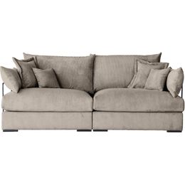 Big-Sofa Home Affaire "Casa, Breite 247 cm", taupe, B:247cm T:123cm, 100% Polyester, Sofas, Big-Sofa, Mega-Sofa, Cord oder Chenille-Struktur w&auml;hlbar, mit Federkern