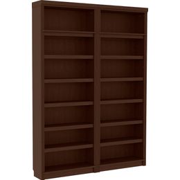 Bibliothek Home Affaire "Soeren", braun (dunkelbraun), B:160cm H:220cm T:29cm, Massivholz, Regale, Bibliothek, aus massiver nordischer Kiefer, FSC-zertifiziert
