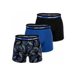 Boxershorts Happy Shorts "Boxershort 3er Pack", Herren, Gr. S, bunt (hawaii), Obermaterial: 95% Baumwolle CO. 5% Elasthan EL., Unterhosen Boxershorts