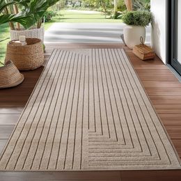 Outdoorteppich Ayyildiz Teppiche "NOVA 1202", beige, B:80cm H:5mm L:150cm, Polypropylen, Teppiche, Outdoorteppich, L&auml;ufer, In und Outdoor, Hoch Tief Effekt, Wohnzimmer, Aussenbereich