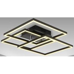 B.K.LICHT LED Deckenleuchte "BK_FR1505 LED Deckenlampe, Frame, Schwenkbar, Schwarz", schwarz, 1, H: 9,5cm, 1 Stk., Leuchten, 3-flammig, 3000 K warmwei&szlig;es Licht, 568x568x95 mm (LxBxH), LED Deckenleuchte