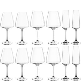 Gl&auml;ser-Set Leonardo "Kelchglasset PALADINO, 12-teilig", transparent, 12 Stk., Kristallglas, Trinkgef&auml;&szlig;e, Gl&auml;ser-Set, sp&uuml;lmaschinengeeignet
