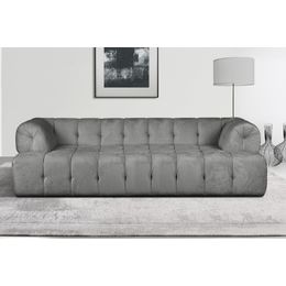3-Sitzer Home Affaire "APERIRE Design-Sofa, moderne Steppung, Breite 225 cm", dunkelgrau, B:225cm H:77cm T:100cm, 100% Polyester, Sofas, 3-Sitzer, mit Wellenunterfederung, gem&uuml;tlich und modern, komfortables Sitzgef&uuml;hl