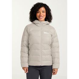 Daunenjacke Jack Wolfskin "ATHER DOWN HOODY W RDS", Damen, Gr. XL (46), beige (palesand), Obermaterial: 100% Polyester. Futter: 100% Polyester. F&uuml;llung: 90% Entendaune 10% sonstige Fasern, Jacken Daunenjacke