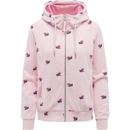 Sweatjacke Ragwear "Kapuzensweatjacke Fllawia Shells", Damen, Gr. L, rosa (marshmallow), Obermaterial: 70% Baumwolle CO. 30% Polyester PES., Sweatjacken Sweatjacke