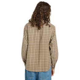 Langarmhemd Element "Button Down Regular Flannel", Herren, Gr. XS, US-Gr&ouml;&szlig;en, tartan aluminium, Obermaterial: 100% Walkfrottier;, Hemden Langarmhemd