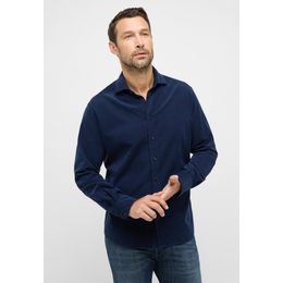 Langarmhemd Eterna "MODERN FIT", Damen, Gr. 46, Normalgr&ouml;&szlig;en, indigo, Cord, 70% Baumwolle, 30% Lyocell, tailliert, Manschette, Hemden Langarmhemd, EASY IRON (b&uuml;gelleicht)