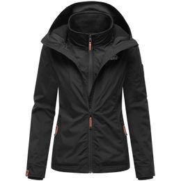 Outdoorjacke Marikoo "&Uuml;bergangsjacke Erdbeere", Damen, Gr. L, schwarz (schwarz2), Obermaterial: 100% Polyester PES. Obermaterial: Futter: 100% Polyester PES. 100% Polyester PES., Jacken Outdoorjacke