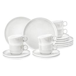 Geschirr-Set Seltmann Weiden "Kaffeeservice Sento Home 18er Set", wei&szlig; (aura wei&szlig;), 18 tlg., Porzellan, Geschirr-Sets, Geschirr-Set