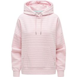 Kapuzenpullover Ragwear "Kapuzenpullover Pirita Crepe", Damen, Gr. M, rosa (marshmallow), Obermaterial: 65% Baumwolle CO. 27% Polyester PES. 6% Viskose CV. 2% Elasthan EL. Futter: 65% Baumwolle CO. 27% Polyester PES. 6% Viskose CV. 2% Elasthan EL., hoch geschlossener Ausschnitt, &Auml;rmel ohne &Auml;rmelschlitz abgesteppte Kante, Pullover Kapuzenpullover