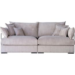 Big-Sofa Home Affaire "Casa, Breite 247 cm", beige, B:247cm T:123cm, 100% Polyester, Sofas, Big-Sofa, Mega-Sofa, Cord oder Chenille-Struktur w&auml;hlbar, mit Federkern