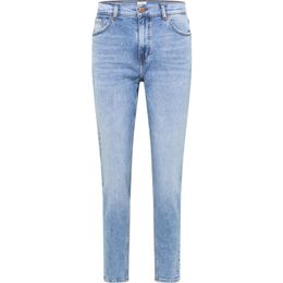 Slim-fit-Jeans Mustang "Damen Style Brooks Relaxed Slim", Damen, Gr. 31, L&auml;nge 34, 585 mittelblau, Denim/Jeans, 99% Baumwolle, 1% Elasthan, unifarben, slim fit, Jeans Slim-fit-Jeans