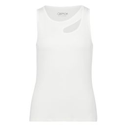 Tanktop Cartoon "Basic-Top mit Rundhalsausschnitt", Damen, Gr. 44, wei&szlig; (rohwei&szlig;), Obermaterial: 95% Baumwolle CO. 5% Elasthan EL., Tops Tanktop