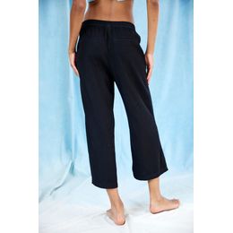 H.I.S. Culotte H.I.S, Damen, Gr. 52/54, N-Gr, schwarz, Obermaterial: 65% Lyocell, 35% Baumwolle, unifarben, Basic, figurumspielend ca. Mitte Wade, Hosen Culotte, in Denim Optik