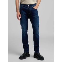Straight-Jeans Replay "GROVER", Damen, Gr. 30, L&auml;nge 30, blau (dunkelblau), Denim/Jeans, Obermaterial: 98% Baumwolle, 2% Elasthan, straight fit lang, Jeans Straight-Jeans, in vielen verschiedenen Waschungen, mit Stretch