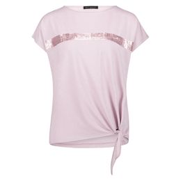 Kurzarmshirt Betty Barclay "Halbarm-Shirt mit Schleifenknoten", Damen, Gr. 46, pink (pink nectar), Obermaterial: 62% Viskose CV. 34% Polyester PES. 4% Elasthan EL., Shirts Kurzarmshirt