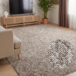 Teppich ELLE DECORATION "Rocco", braun (taupe multifarben), B:120cm H:10mm L:170cm, Polypropylen, Teppiche, Teppich, L&auml;ufer, waschbar, Wohnzimmer, Esszimmer, Woll-Optik
