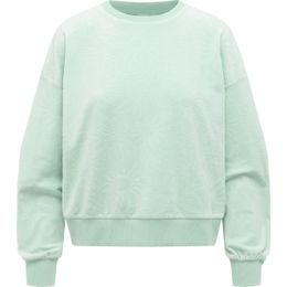 Rundhalspullover Ragwear "Sweater Wuss Embossed", Damen, Gr. M, gr&uuml;n (mint), Obermaterial: 94% Polyester PES. 6% Elasthan EL. Futter: 94% Polyester PES. 6% Elasthan EL., Rundhals, &Auml;rmel ohne &Auml;rmelschlitz Rippb&uuml;ndchen, Pullover Rundhalspullover