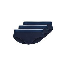 Slip Skiny "Slip Brasil-Slips Cotton Multipack 3er Pack", Herren, Gr. M, blau, Obermaterial: 95% Baumwolle CO. 5% Elasthan EL., Unterhosen Slip