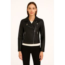 Lederimitatjacke Only "ONLSABINE FAUX LEATHER BIKER OTW", Damen, Gr. XL, schwarz, Web, Obermaterial: 100% Polyester, unifarben, Jacken Lederimitatjacke