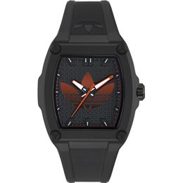 Quarzuhr adidas originals "CITY TECH FIVE", schwarz, Armbanduhren, Damen, Quarzuhr, Armbanduhr, Herrenuhr, Damenuhr, Resinarmband, Leuchtzeiger