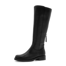 Stiefel Gabor, Damen, Gr. 38,5, Varioschaft, schwarz, Kalbsleder, Textil, unifarben, Schuhe Stiefel, Blockabsatz, Langschaftstiefel mit dezenten Ziern&auml;hten