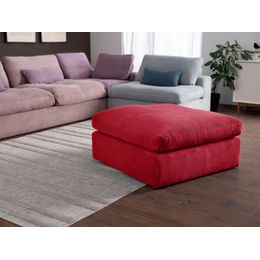 Hocker Alina "Sandy", rot (rubinrot gct 87), B:98cm H:46cm T:98cm, Cord GCT (92% Polyester, 8% Nylon), Hocker, Hocker, 98 cm breit und 98 cm tief