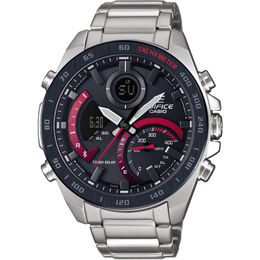 Smartwatch CASIO EDIFICE, silber (silberfarben, schwarz, silberfarben), Smartwatches, Herren, Smartwatch, Solaruhr, Armbanduhr, Herrenuhr, Android, iOS, Edelstahlarmband